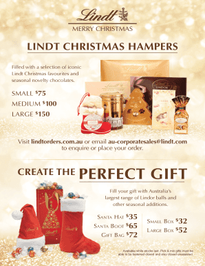 Fillable Online LINDT CHRISTMAS HAMPERS Fax Email Print - pdfFiller