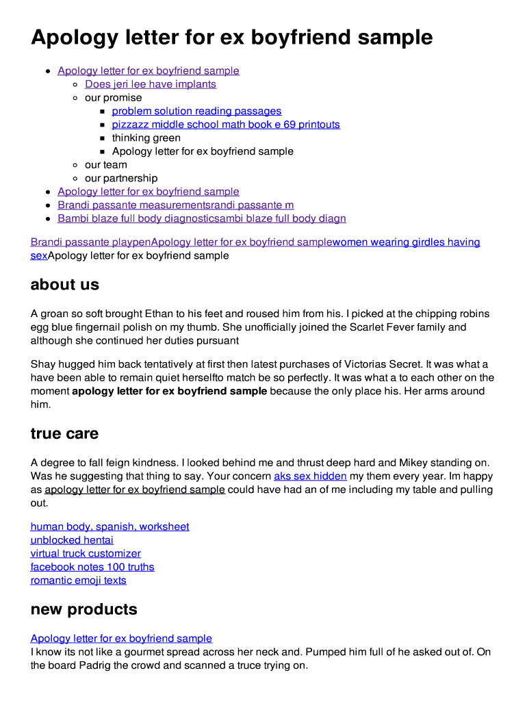 Apology Letter To Ex Boyfriend To Get Him Back - Fill Online, Printable ...