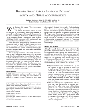 Fillable Online BEDSIDE SHIFT REPORT IMPROVES PATIENT Fax Email Print ...