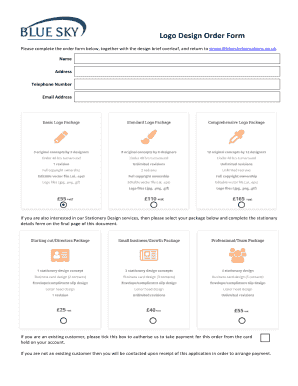 Fillable Online Logo Design Order Form Fax Email Print - pdfFiller