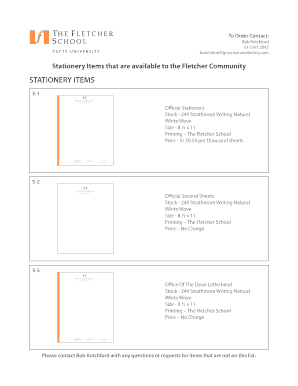 Fillable Online Stationery Order Sheet:Layout 8 Fax Email Print - pdfFiller