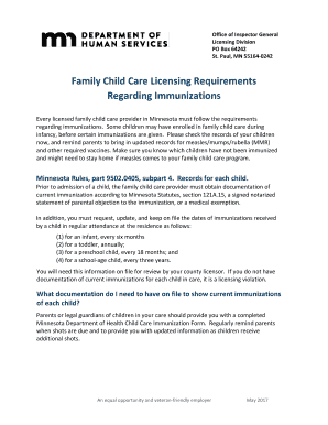 Fillable Online Family Child Care Licensing Requirements Fax Email ...