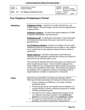 Fillable Online New Employee Probationary Period Fax Email Print ...