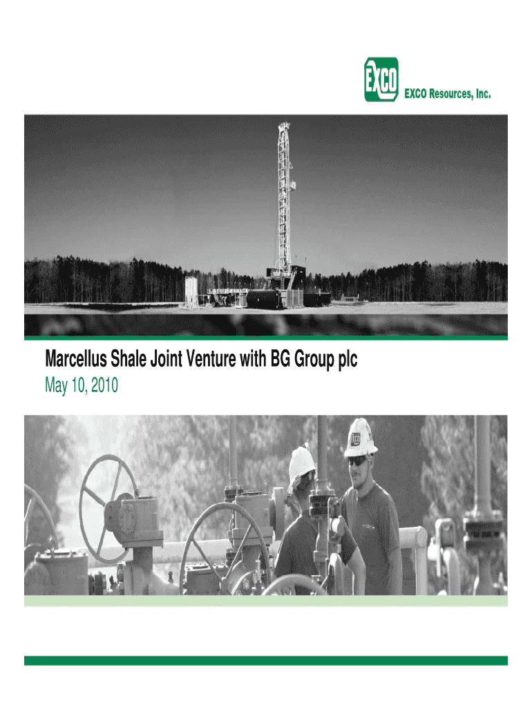 Fillable Online Marcellus Shale Joint Venture with BG Group plc Fax ...