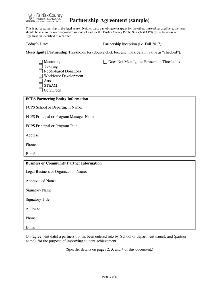 Fillable Online Partnership Agreement (sample) Fax Email Print - pdfFiller