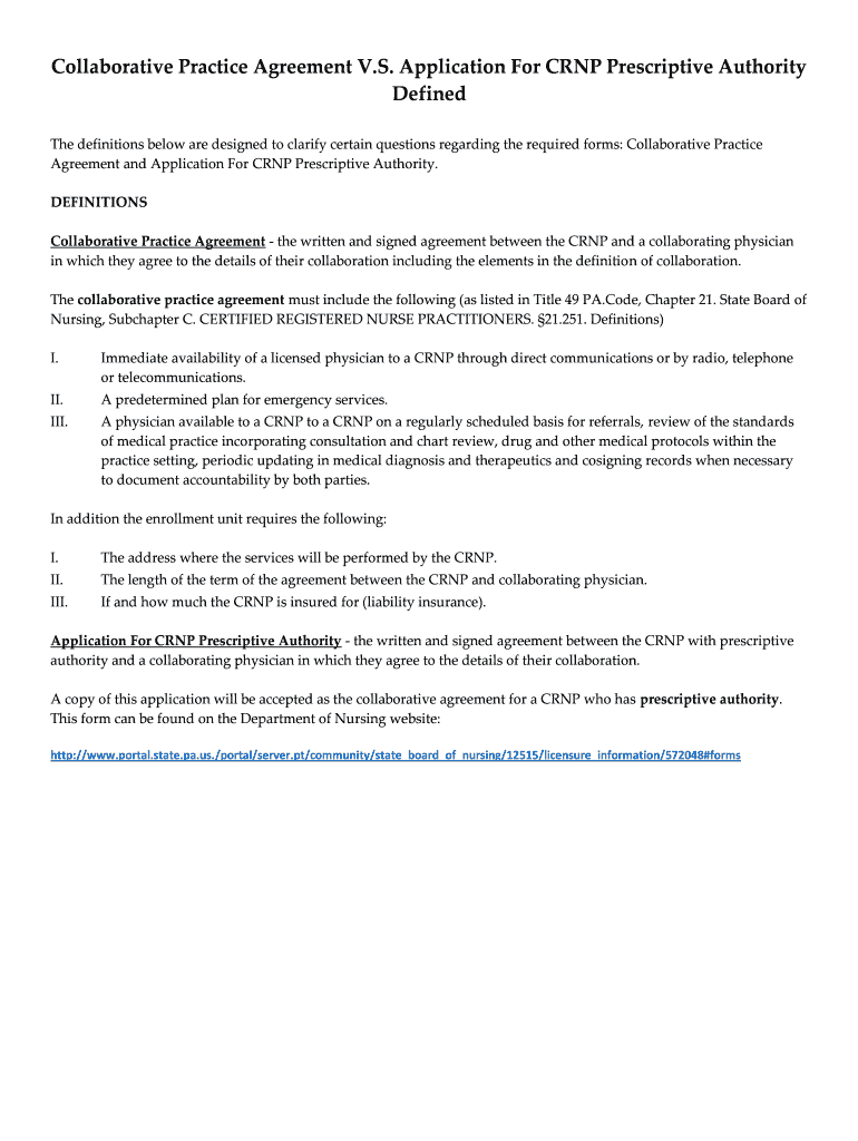 Fillable Online Collaborative Practice Agreement V Fax Email Print ...