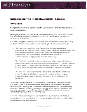 Fillable Online Introducing The Predictive Index - Sample Fax Email ...
