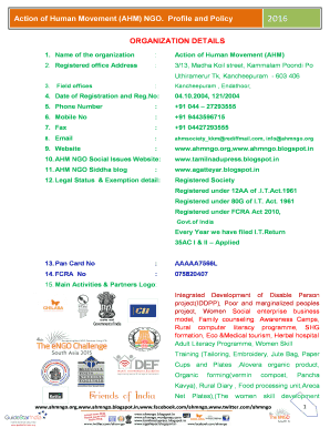 Ngo Profile Template - Fill Online, Printable, Fillable, Blank | pdfFiller