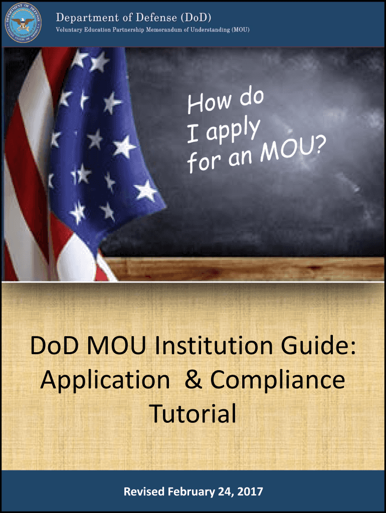 Fillable Online DoD MOU Institution Guide: Fax Email Print - pdfFiller
