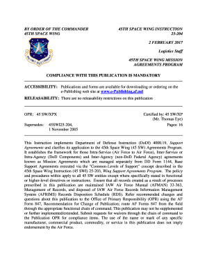 Fillable Online 45TH SPACE WING INSTRUCTION Fax Email Print - pdfFiller