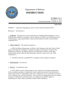 Fillable Online Acquisition, Management, and Use of Non-Tactical ...