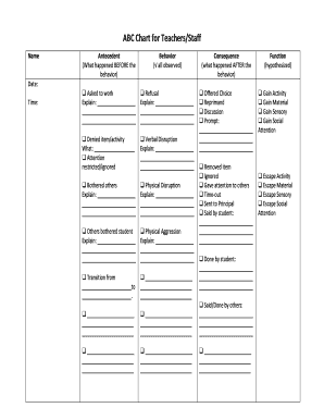 Fillable Online ABC Chart for Teachers/Staff Fax Email Print - pdfFiller