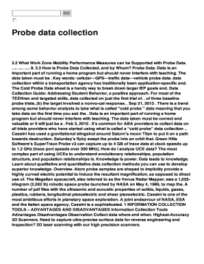 Fillable Online Probe data collection Fax Email Print - pdfFiller