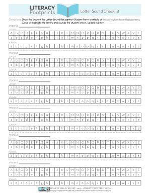 Fillable Online Letter-Sound Checklist Fax Email Print - pdfFiller
