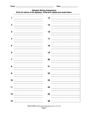 Fillable Online Alphabet Writing Assessment Fax Email Print - pdfFiller
