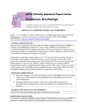 Fillable Online CRITICALLY APPRAISED PAPER (CAP) WORKSHEET Fax Email ...