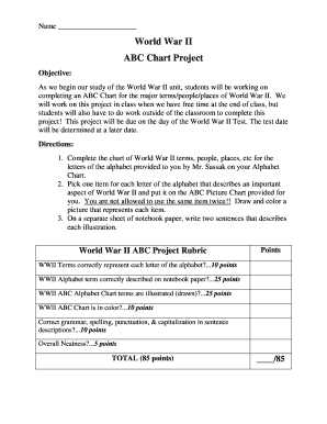 Fillable Online ABC Chart Project Fax Email Print - pdfFiller