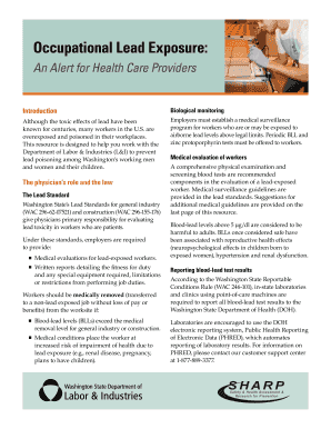 Fillable Online Occupational Lead Exposure: Fax Email Print - pdfFiller