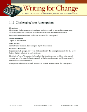 Fillable Online Writing for Change Fax Email Print - pdfFiller
