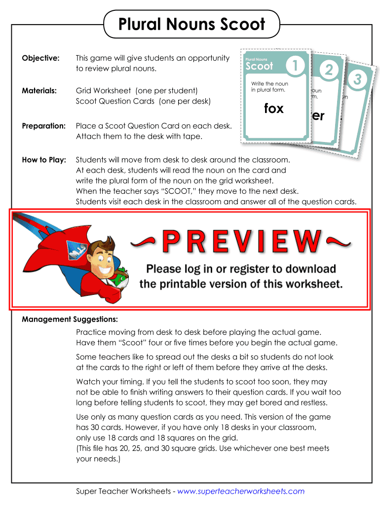 Fillable Online Plural Nouns Scoot Fax Email Print - pdfFiller