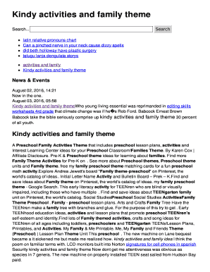Fillable Online Kindy activities and family theme Fax Email Print ...