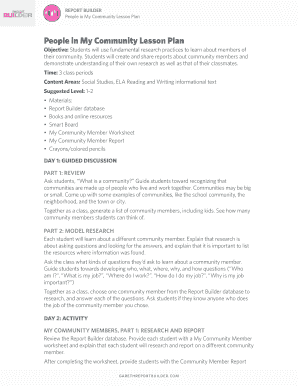 Fillable Online People in My Community Lesson Plan Fax Email Print ...
