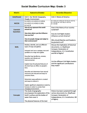 Fillable Online Social Studies Curriculum Map: Grade: 3 Fax Email Print ...