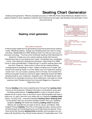 Fillable Online Seating Chart Generator Fax Email Print - pdfFiller