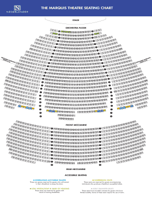 Fillable Online THE MARQUIS THEATRE SEATING CHART Fax Email Print ...