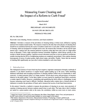 Fillable Online Measuring Exam Cheating and Fax Email Print - pdfFiller