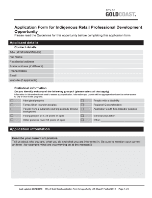 Fillable Online Application Form for Indigenous Retail Professional ...