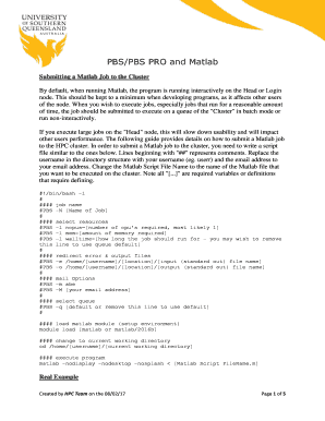 Fillable Online PBS/PBS PRO and Matlab Fax Email Print - pdfFiller