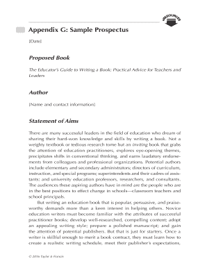 Fillable Online Appendix G: Sample Prospectus Fax Email Print - pdfFiller