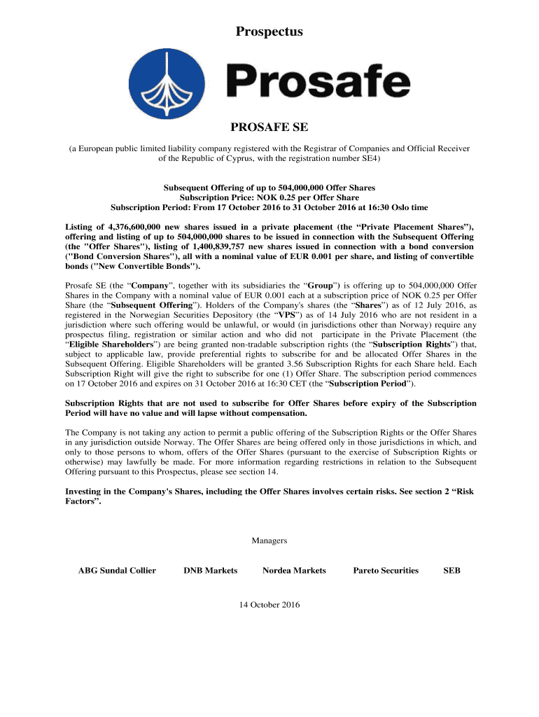 Fillable Online PROSAFE SE Fax Email Print - pdfFiller