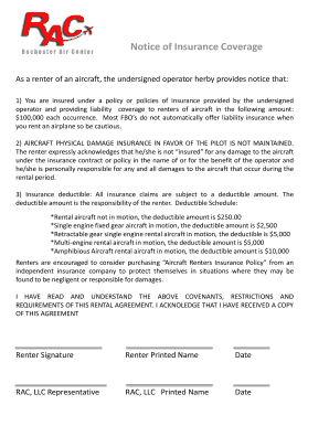 Fillable Online Notice of Insurance Coverage Fax Email Print - pdfFiller