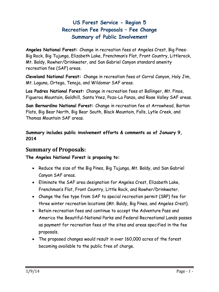 Fillable Online US Forest Service - Region 5 Fax Email Print - pdfFiller