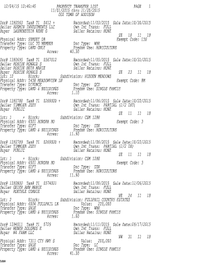 Fillable Online PROPERTY TRANSFER LIST Fax Email Print - pdfFiller