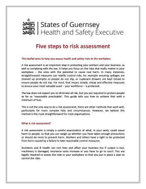 Fillable Online This leaflet aims to help you assess health and safety ...