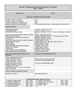Fillable Online David Thompson Secondary School Template Fax Email ...