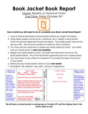 Fillable Online Book Jacket Book Report Fax Email Print - pdfFiller
