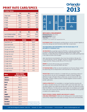 Fillable Online print rate card/SPECS Fax Email Print - pdfFiller