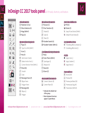 Fillable Online InDesign CC 2017 tools panel all 49 tools, shortcuts ...