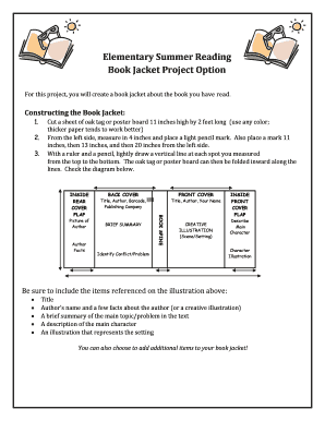 Fillable Online Book Jacket Project Option Fax Email Print - pdfFiller