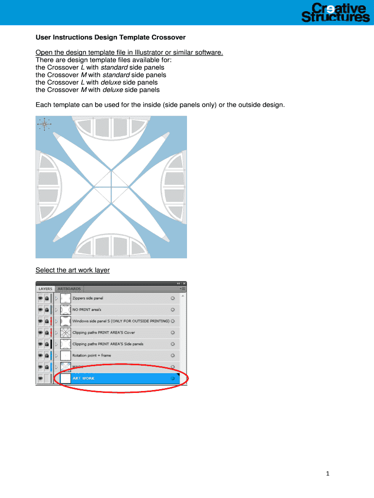 Fillable Online User Instructions Design Template Crossover Fax Email ...