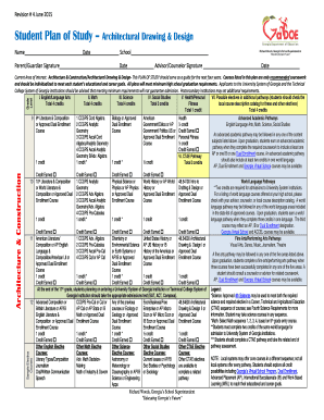 Fillable Online Student Plan of Study Architectural Drawing & Design ...