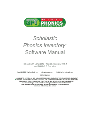 Fillable Online For use with Scholastic Phonics Inventory v2 Fax Email ...