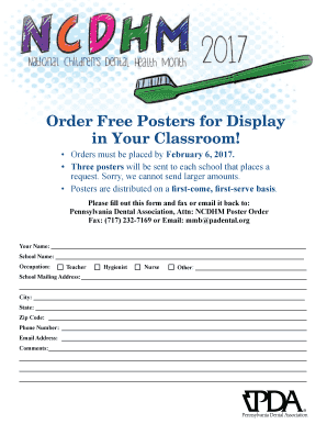 Fillable Online Order Free Posters for Display Fax Email Print - pdfFiller