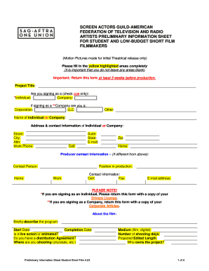 Fillable Online SAG-AFTRA Signatory Producers have access to the worlds ...