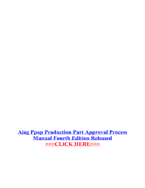 Fillable Online Aiag Ppap Production Part Approval Process Fax Email ...