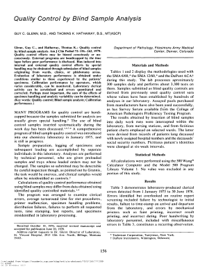Fillable Online Quality Control by Blind Sample Analysis Fax Email ...